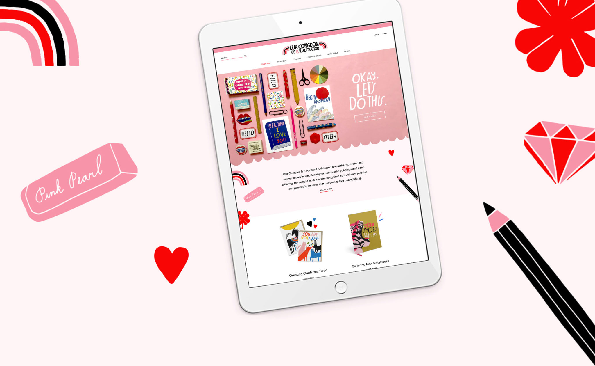 Lisa Congdon Art & Illustration - Custom Shopify Website - Aeolidia